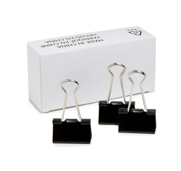 Medium Binder clips packet -12 each - DeskXpress